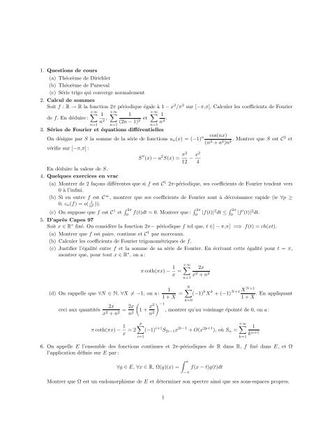 Analyse de Fourier - Bibmath