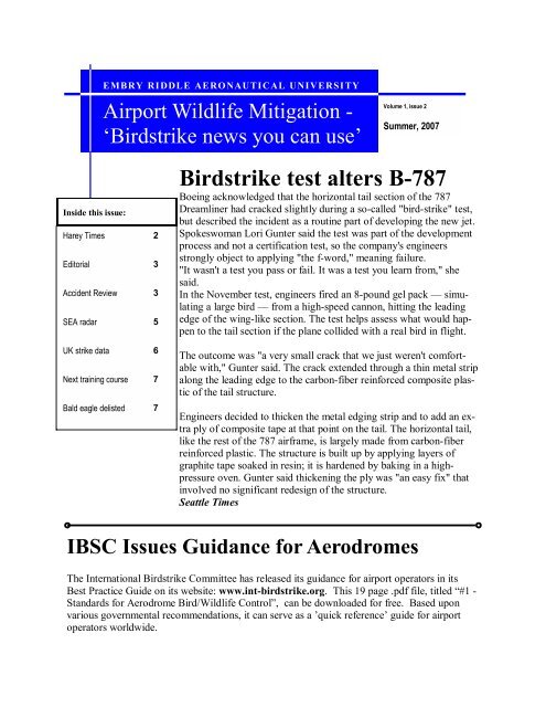 Birdstrike test alters B-787 - FAA