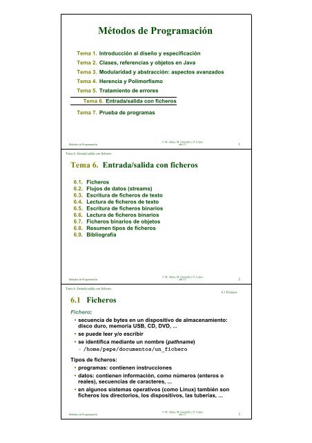 Tema 6. Entrada/salida con ficheros - CTR