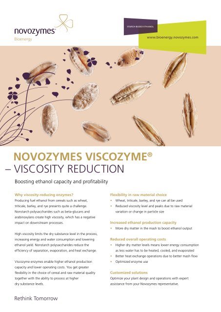 NOVOZYMES VISCOZYMEÂ® â VISCOSITY REDUCTION