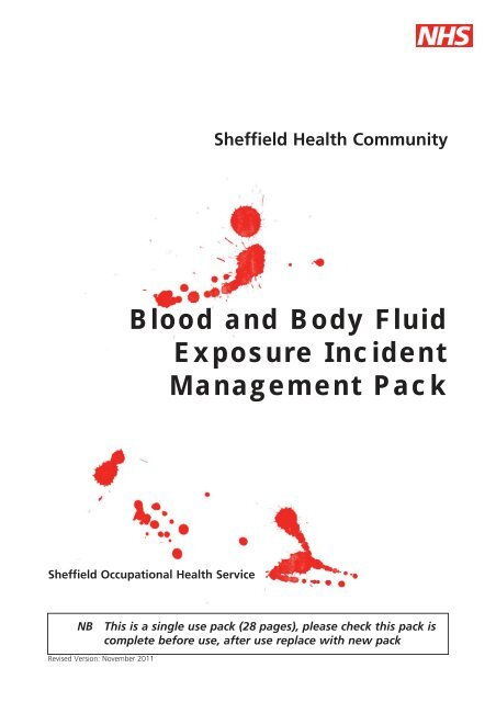 Blood and Body Fluid Exposure Incident Management Pack