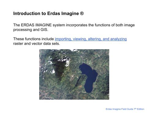Introduction to Erdas Imagine Â® contâ ¦ Lab 2