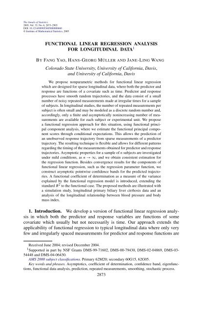 Functional Linear Regression Analysis For Longitudinal Data