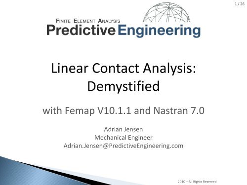 Linear Contact Analysis: Demystified - Predictive Engineering