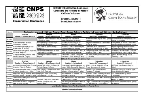 CNPS 2012 Conservation Conference - California Native Plant Society