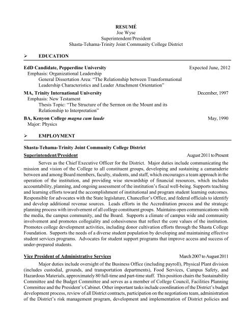 Joe Wyse - Shasta College