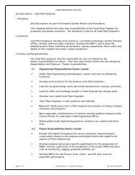 Job Description – Plant Engineer - Linde Process Plants, Inc.