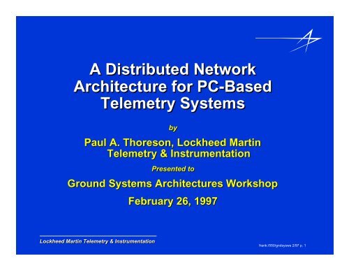 A Distributed Network Architecture for PC-Based Telemetry Systems