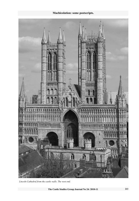 Machicolation: some postscripts. - Castle Studies Group