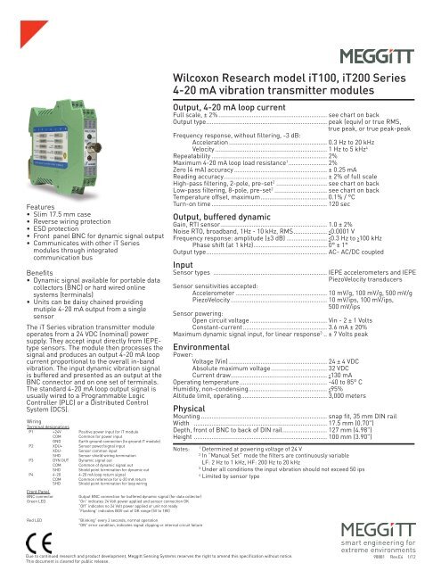 it100_iT200 spec (98881E3) spec.indd - Wilcoxon Research