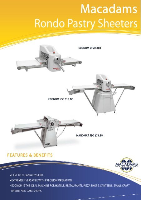 Rondo Pastry Sheeters - Macadams