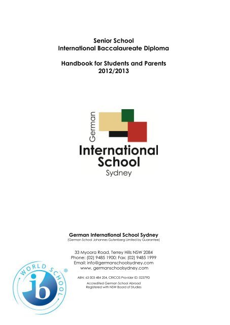 IB student handbook - German International School Sydney
