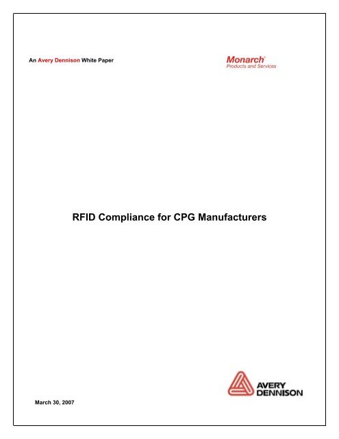RFID Compliance for CPG Manufacturers - Avery Dennison