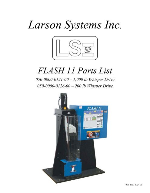 FLASH 11 Parts List - Larson Systems Inc.