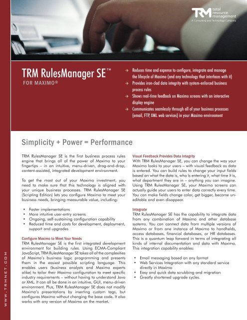 Trm Rulesmanager Seâ ¢ Total Resource Management