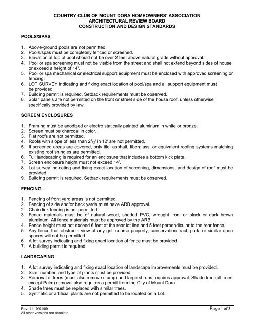 Construction & Design Standards - ARB