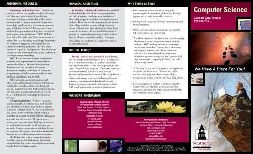 Undergraduate Brochure - Department of Computer Science ...