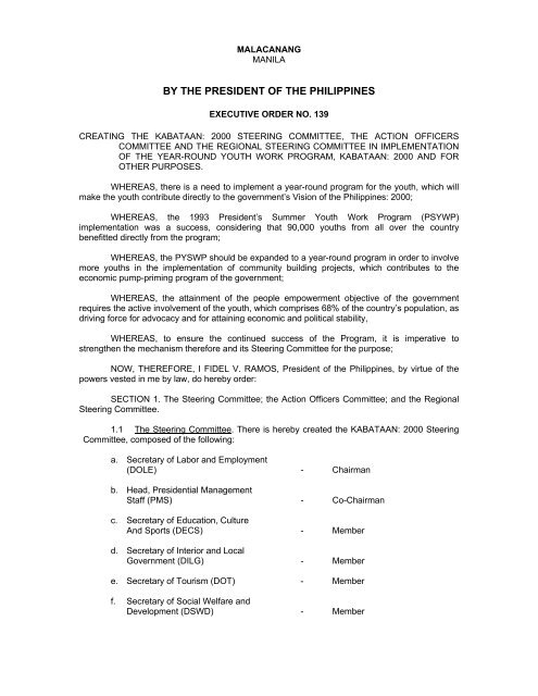 kabataan 2000 - Public Employment Service Office - DOLE