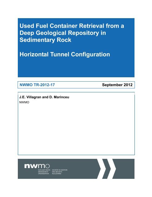 Used Fuel Container Retrieval from a Deep Geological Repository ...