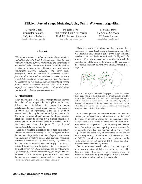 Efficient Partial Shape Matching Using Smith Waterman Algorithm