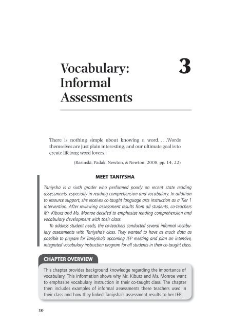Vocabulary: Informal Assessments - Corwin