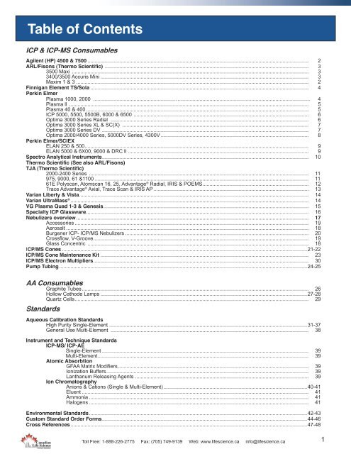 Table of Contents - Canadian Life Science