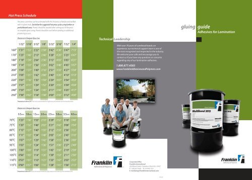 Lamination Gluing Guide - Franklin Adhesives and Polymers