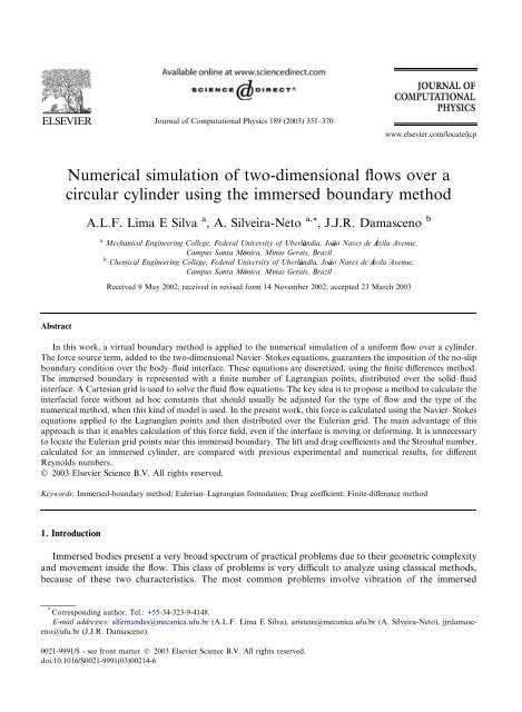 Numerical simulation of two-dimensional flows over a circular ...