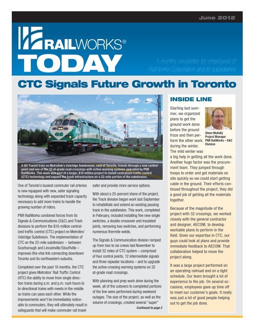 CTC Signals Future Growth in Toronto - Railworks Corporation