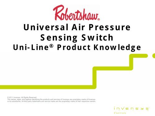 Universal Air Pressure Sensing Switch - Invensys Controls