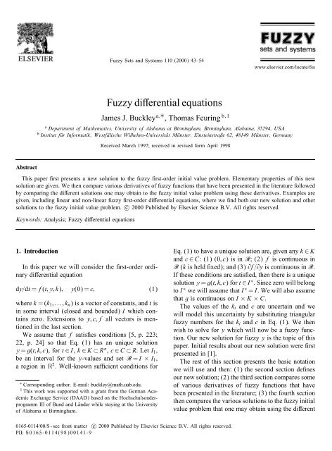 Fuzzy Differential Equations