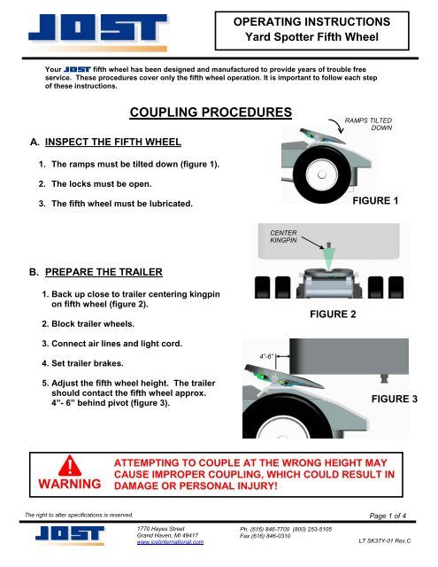 Product Overview Operation Procedures - JOST International