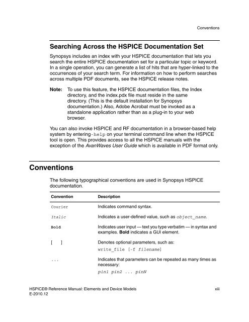 The HSPICE The HSPICE