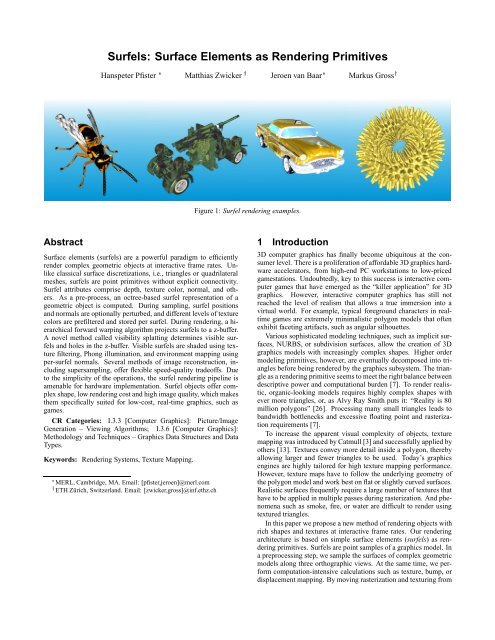 Surfels: Surface Elements as Rendering Primitives - CiteSeerX