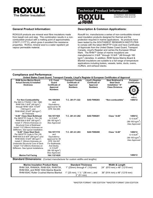Technical Data Sheet - Roxul