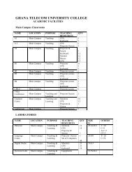 Ghana Telecom Universitycollege List And Cvs Of Key - GTUC