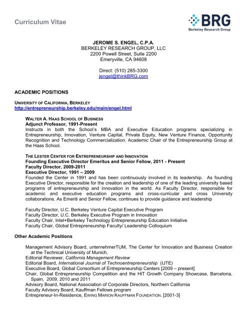 Full CV (PDF) - Berkeley Research Group