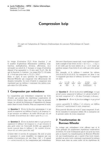 Compression bzip