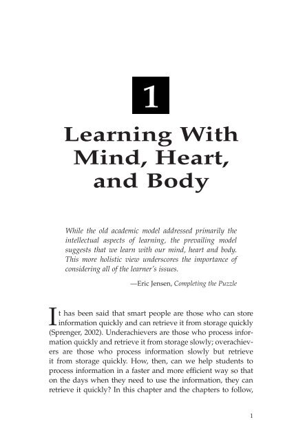 Chapter 1: Learning with Mind, Heart, and Body