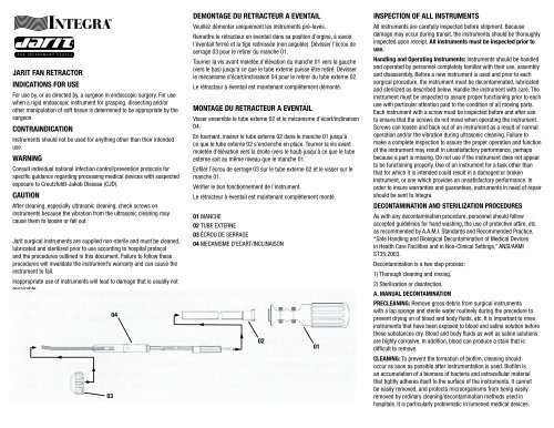 JaritÂ® Endoscopic Fan Retractor English - Integra LifeSciences