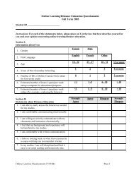 Self Regulation Questionnaire