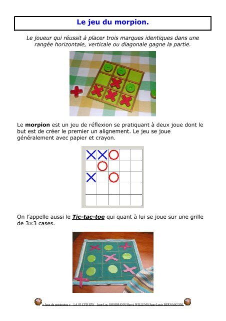 26. Le jeu du morpion