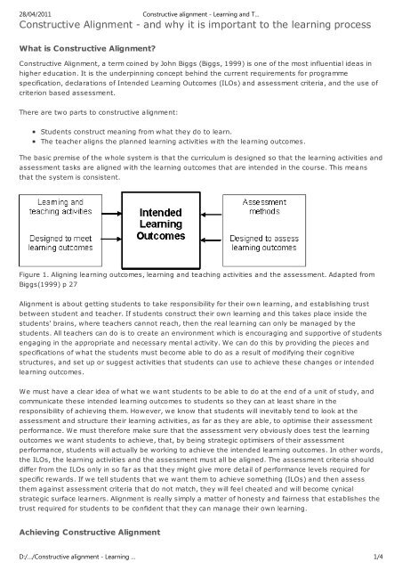 Constructive alignment - Learning and Teaching Theory ... - DrJJ