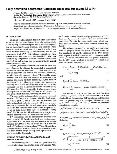 Fully Optimized Contracted Gaussian Basis Sets For Atoms Li To Kr