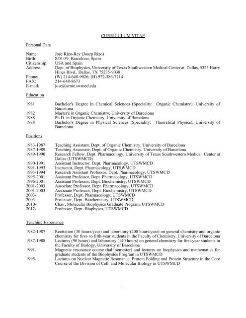 Jose Rizo-Rey - UT Southwestern