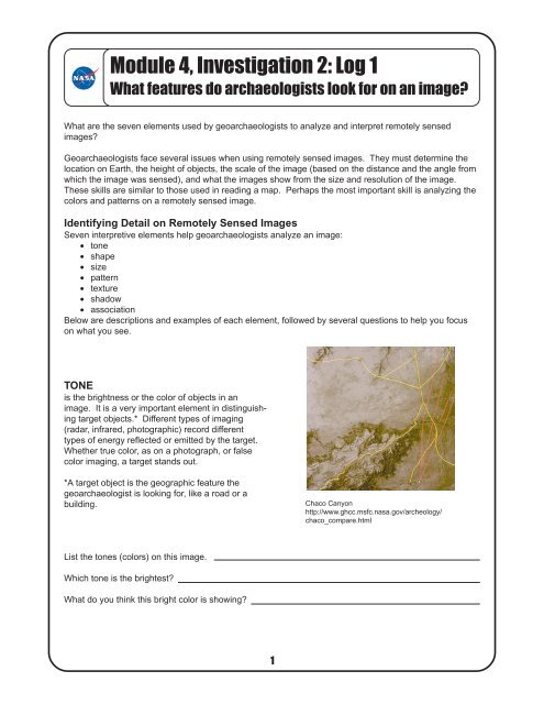Module 4, Investigation 2: Log 1 - Mission Geography