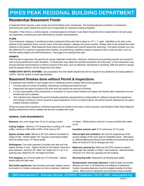 PIKES PEAK REGIONAL BUILDING DEPARTMENT