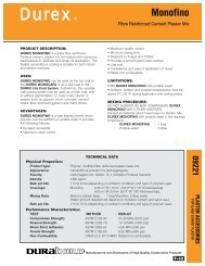 Durex Dur-A-Floor Specifications - Durabond