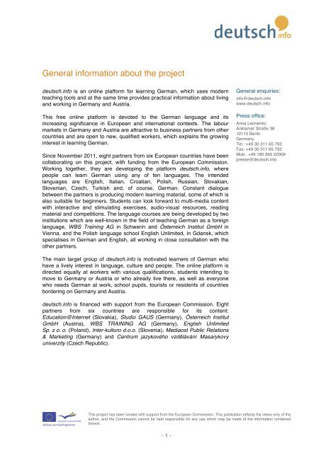 PDF AllgemeineInformationen | General Information PDF Télécharger Download