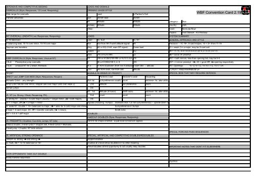 WBF Convention Card 2.19
